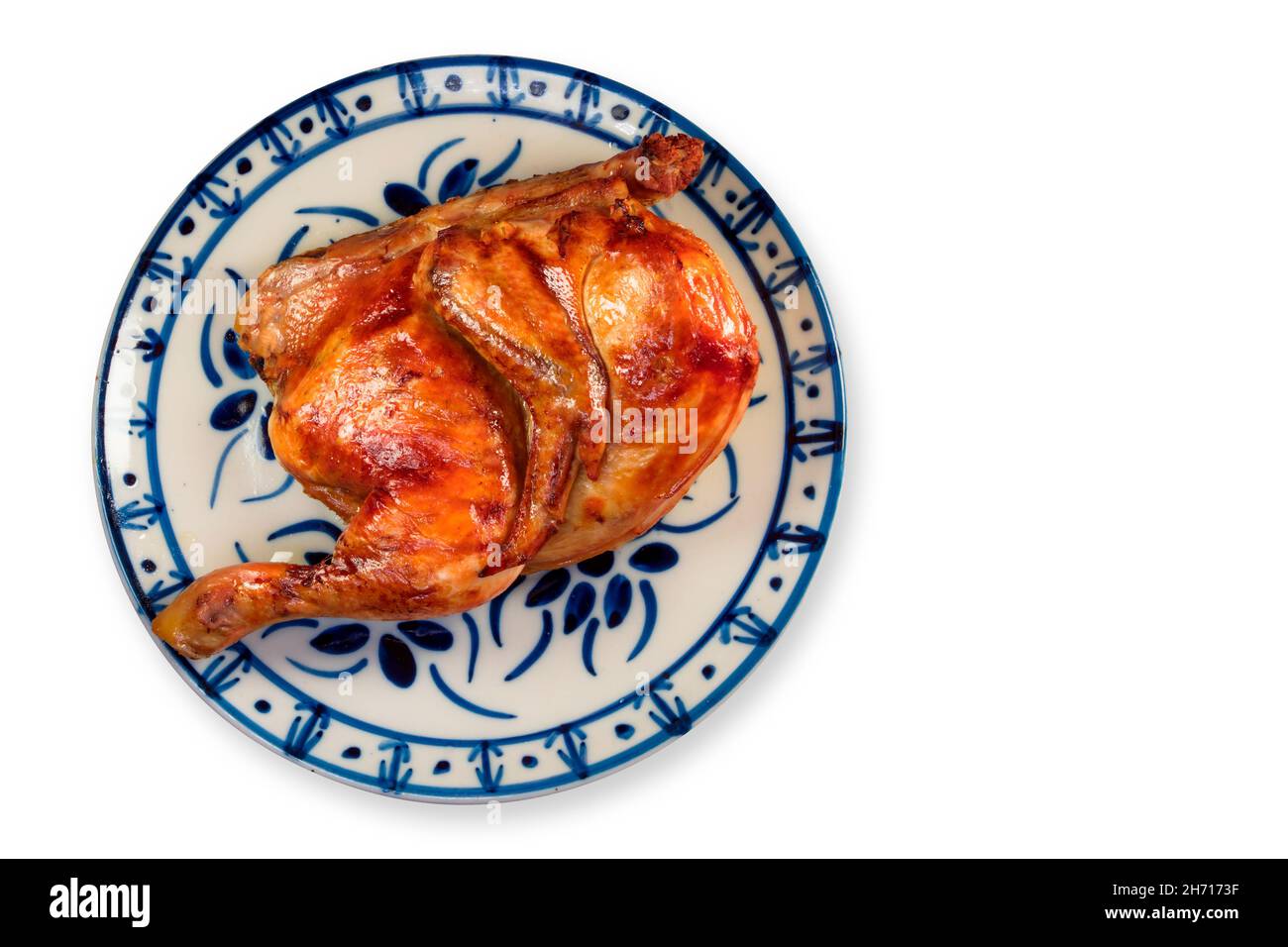 Roasted whole chicken top view Cut Out Stock Images & Pictures - Alamy