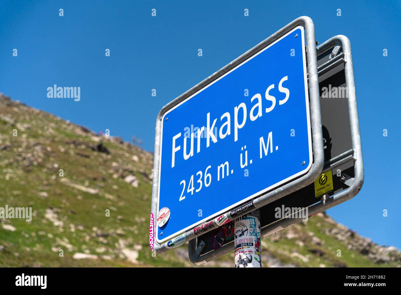 Furkapass, Switzerland - August 14, 2021: The Furkapass is a swiss ...