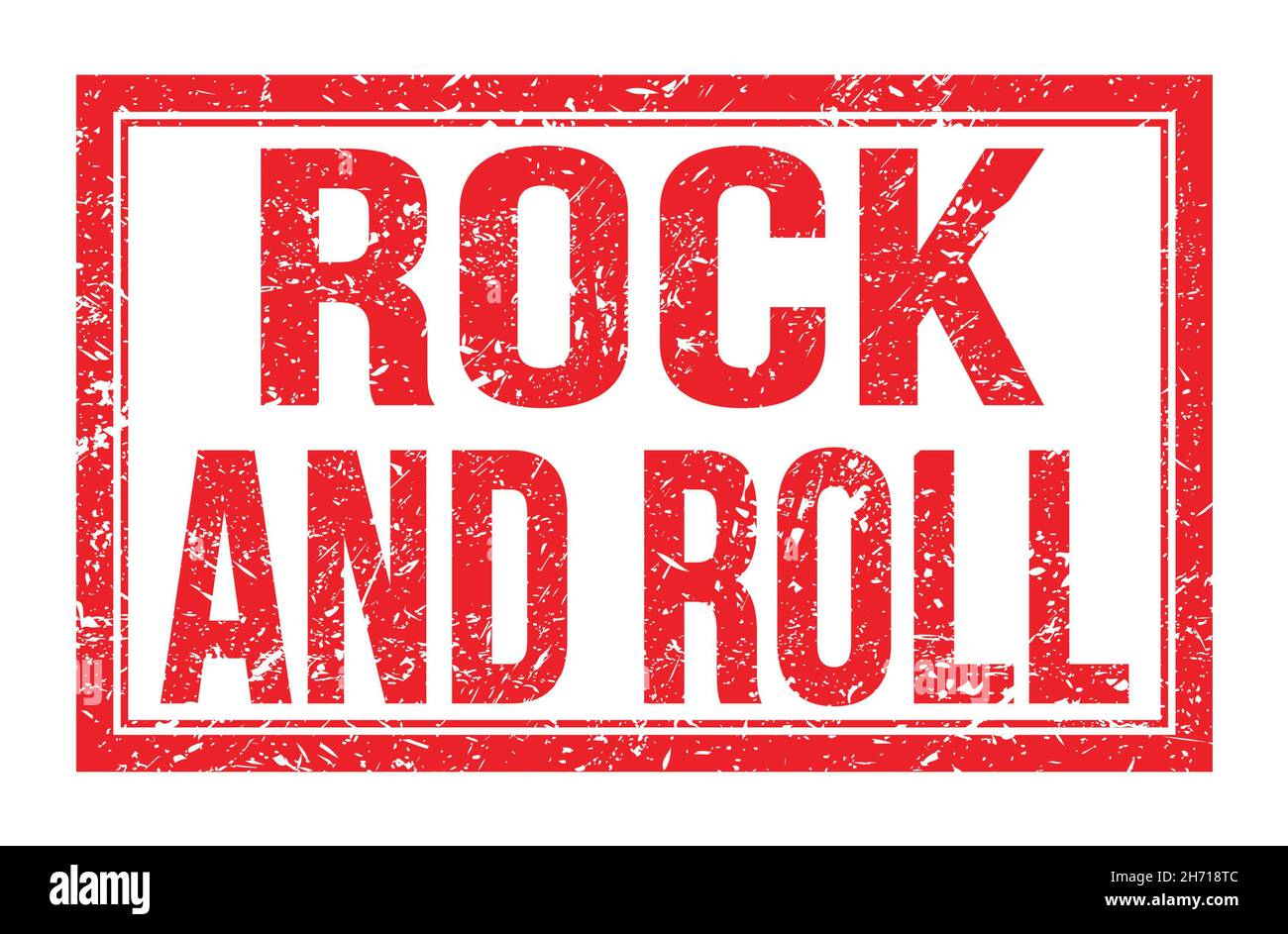 ROCK AND ROLL, words written on red rectangle stamp sign Stock Photo ...