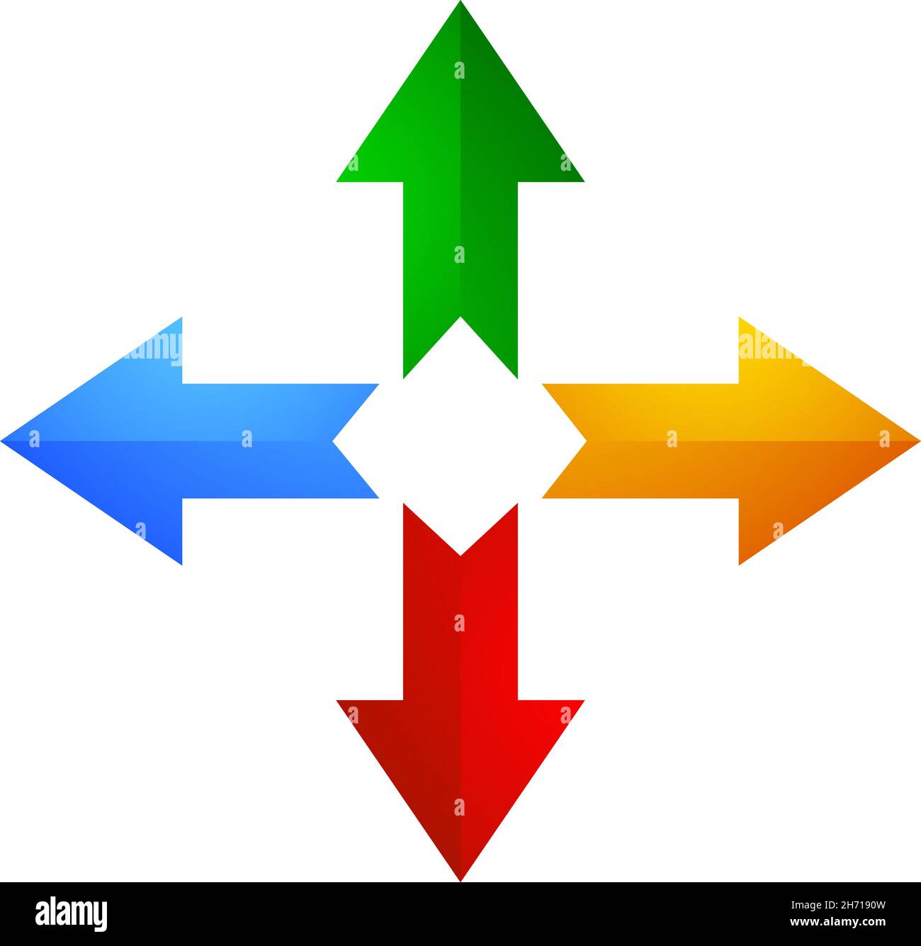 4-way arrows, pointers, cursors shapes - stock vector illustration ...