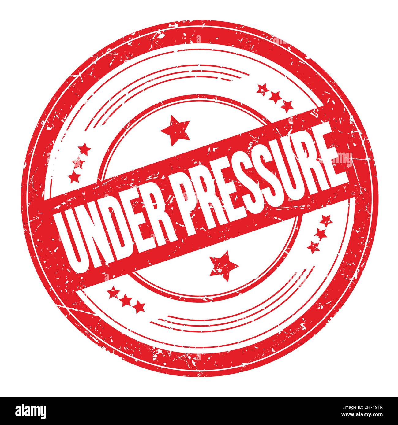 UNDER PRESSURE text on red round grungy texture stamp Stock Photo - Alamy