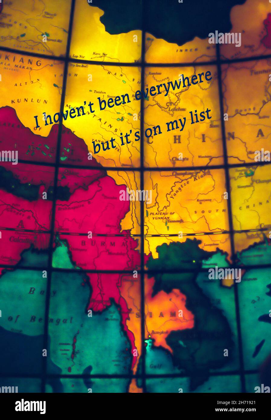 text, words, colored map, haven't been everywhere, travel Stock Photo ...
