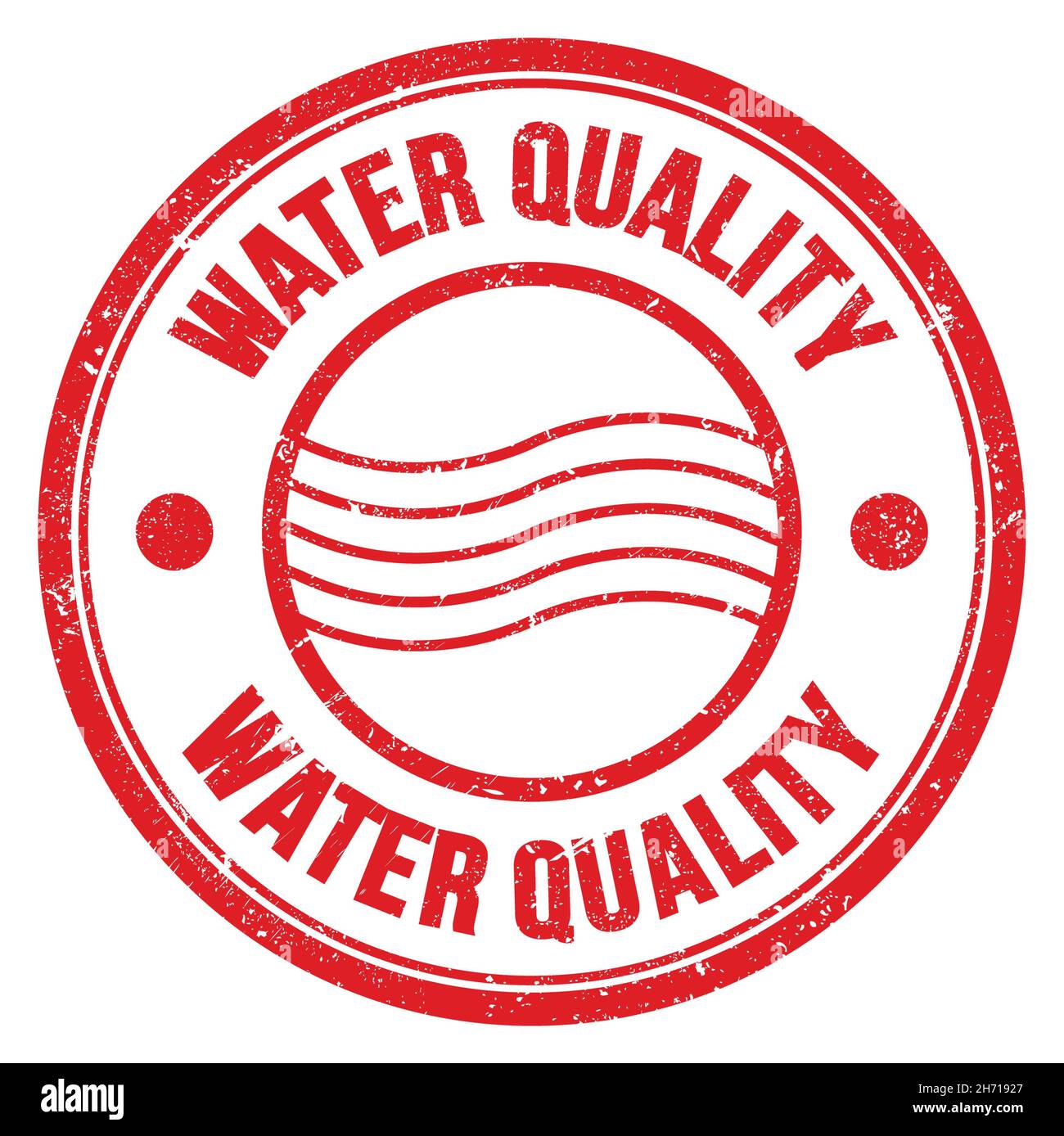 WATER QUALITY word written on red round postal stamp sign Stock Photo ...