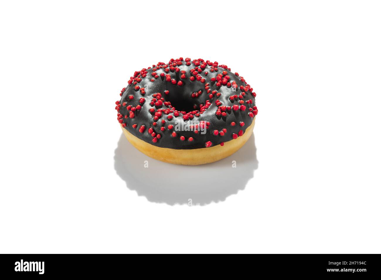 Delicious and glazed sweet donut isolated on white background with ...