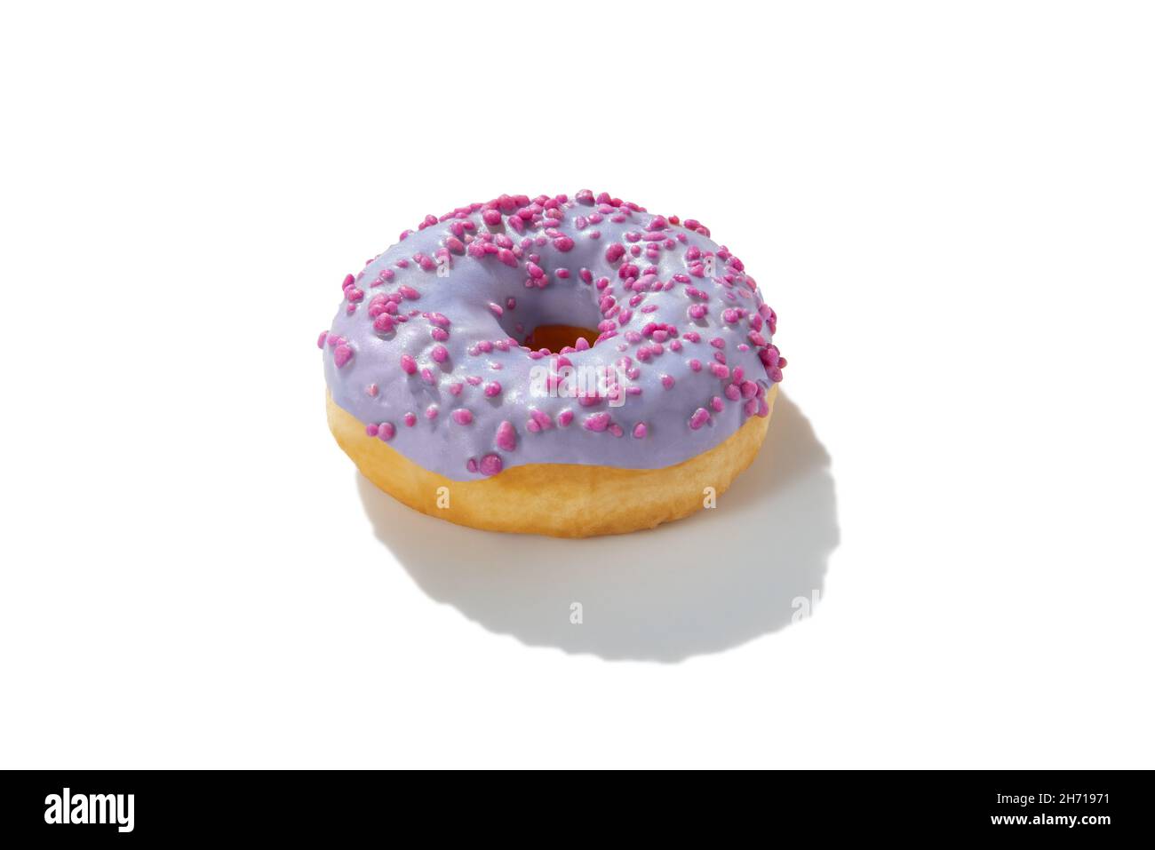 Delicious and glazed sweet donut isolated on white background with ...