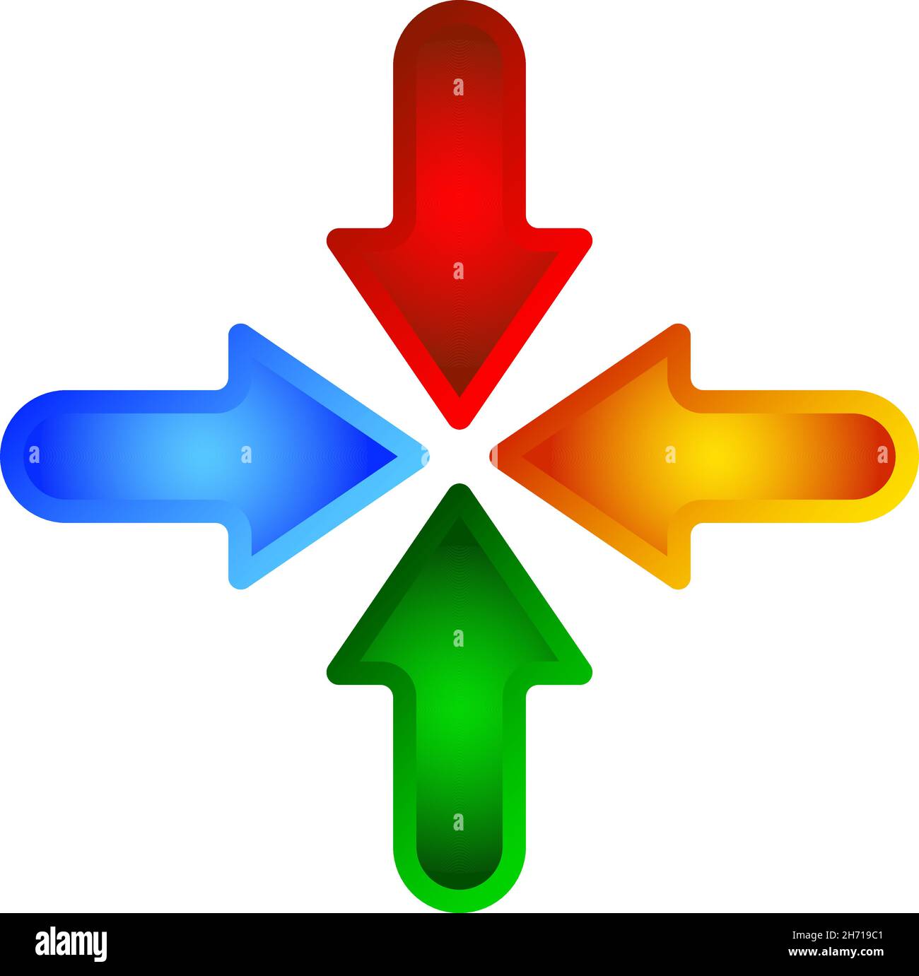 4-way arrows, pointers, cursors shapes - stock vector illustration ...