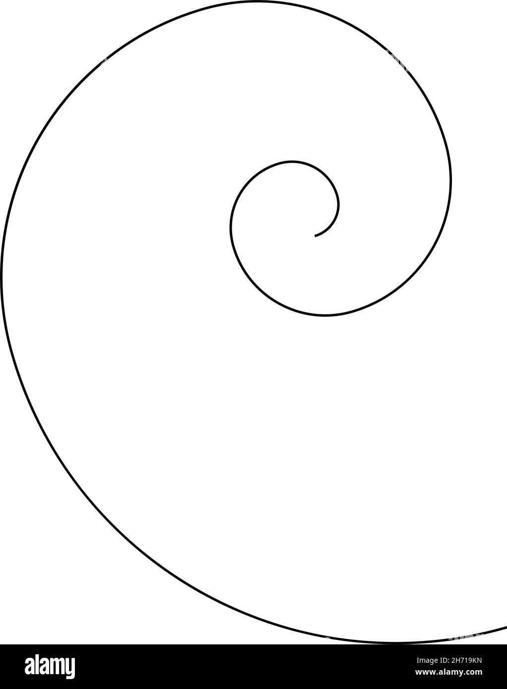 Spiral, swirl, twirl, volute design element with thin lines. Circular ...