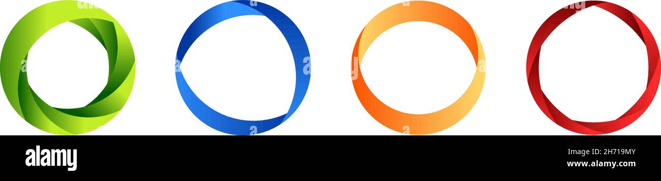 Circular abstract graphic. Segmented circle icon, design. Cyclical ...