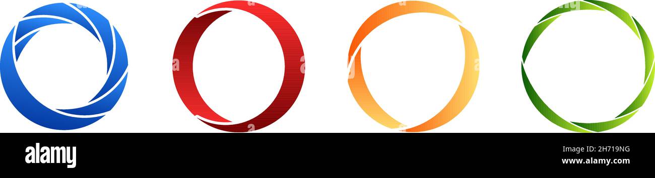 Circular abstract graphic. Segmented circle icon, design. Cyclical ...