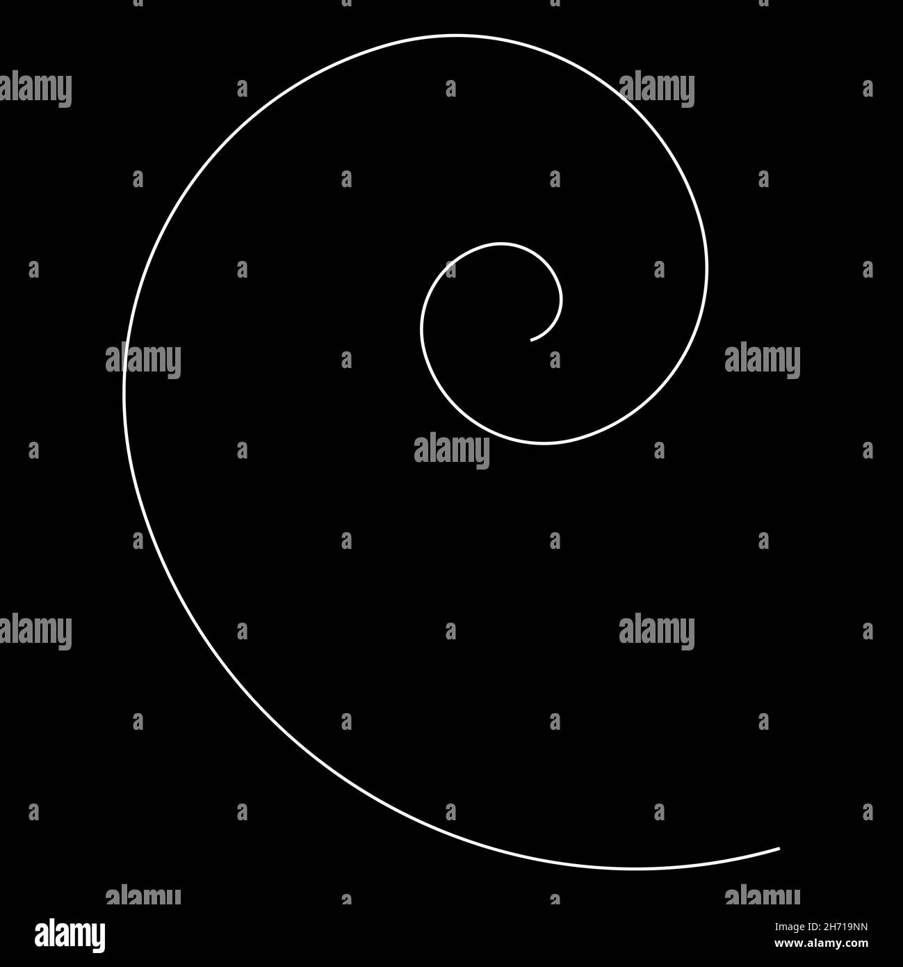 Spiral, swirl, twirl, volute design element with thin lines. Circular ...