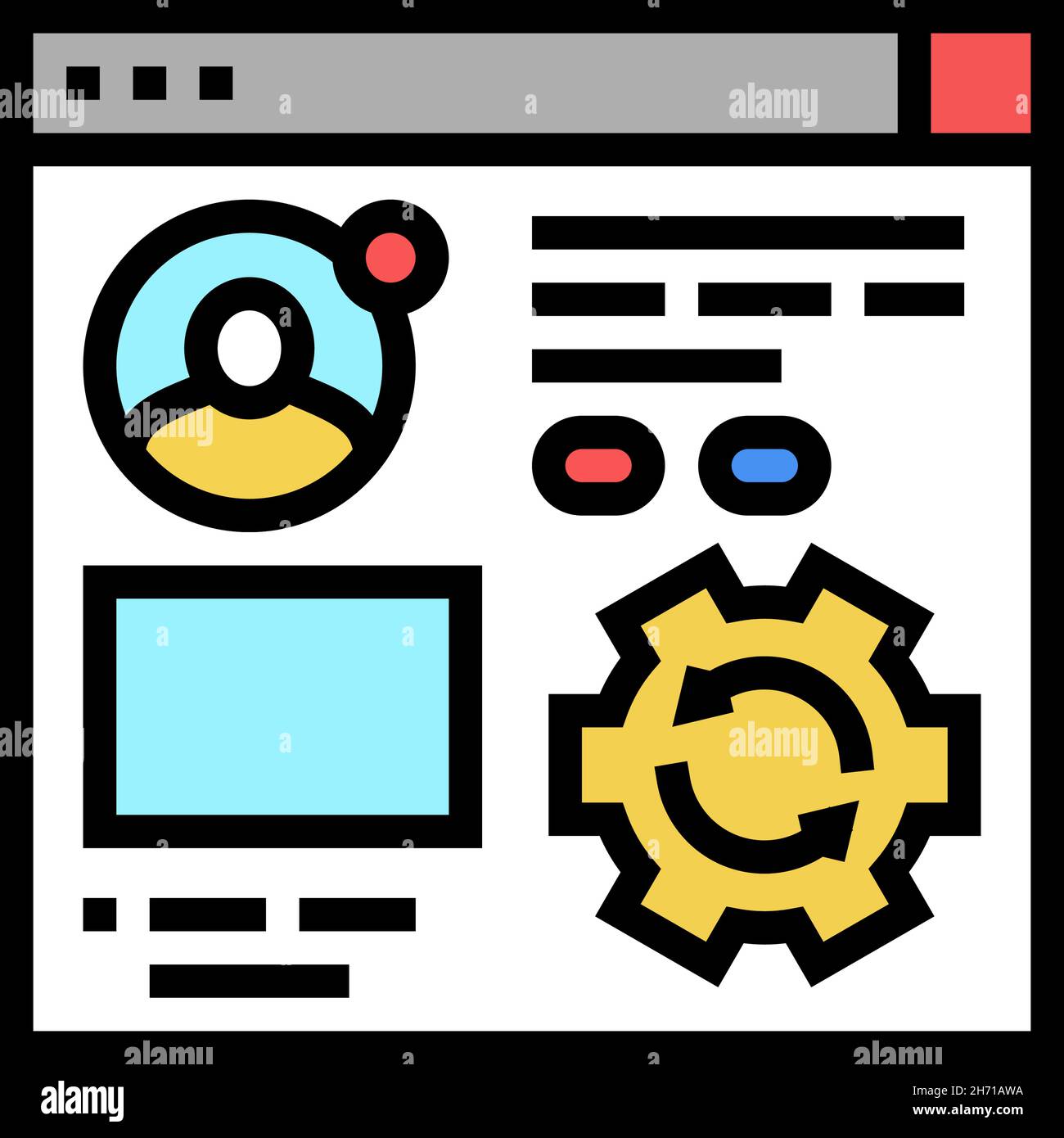 blog management color icon vector illustration Stock Vector Image & Art ...
