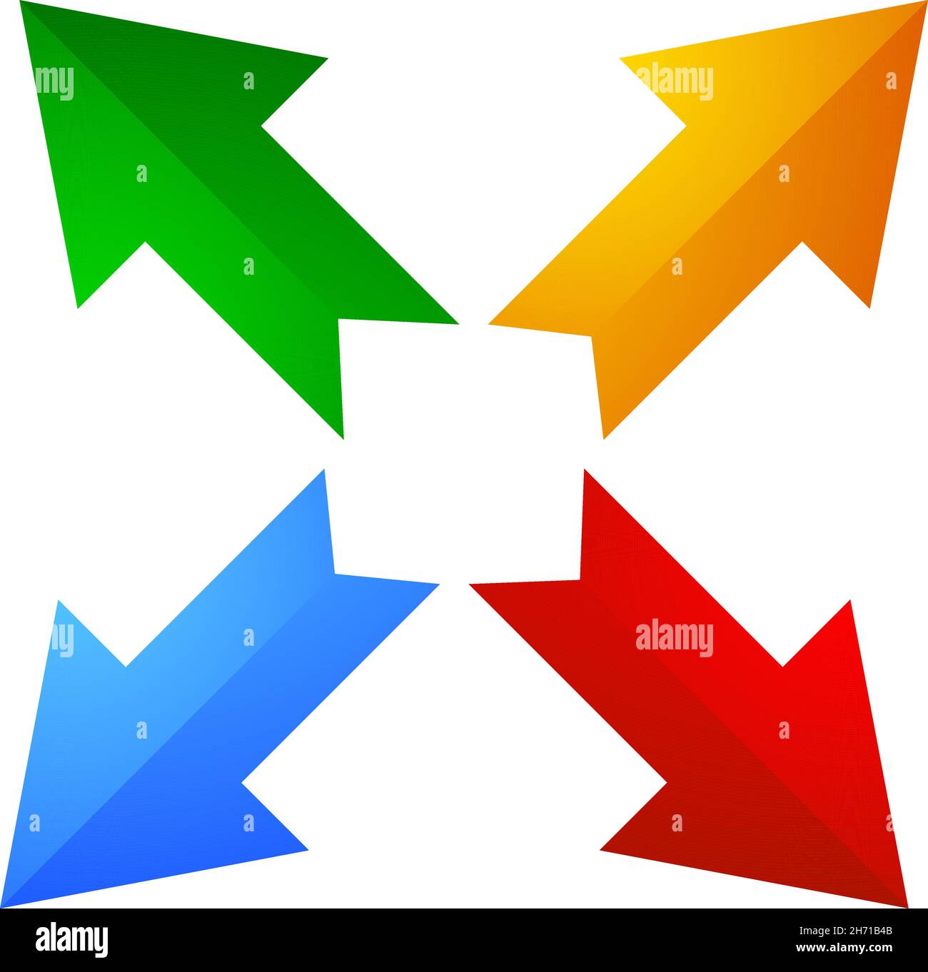 4-way arrows, pointers, cursors shapes - stock vector illustration ...