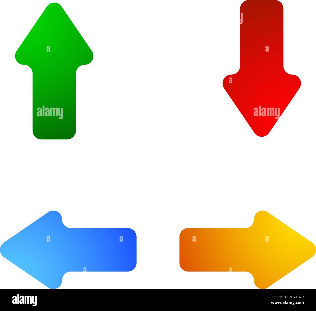 4-way arrows, pointers, cursors shapes - stock vector illustration ...