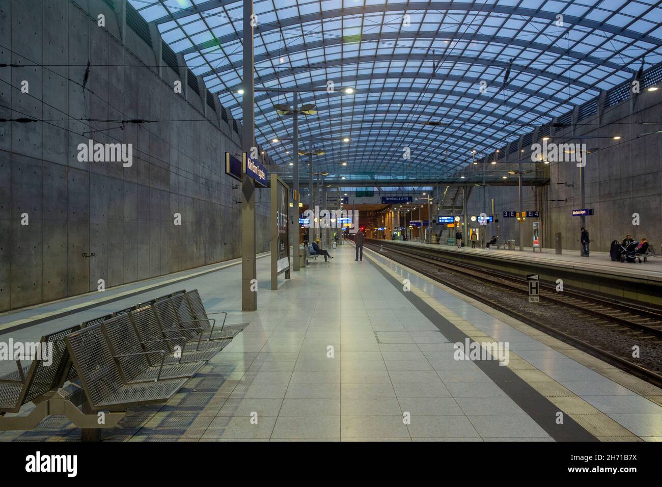 Railway station at Cologne Bonn airport (CGN) in Germany Stock Photo ...