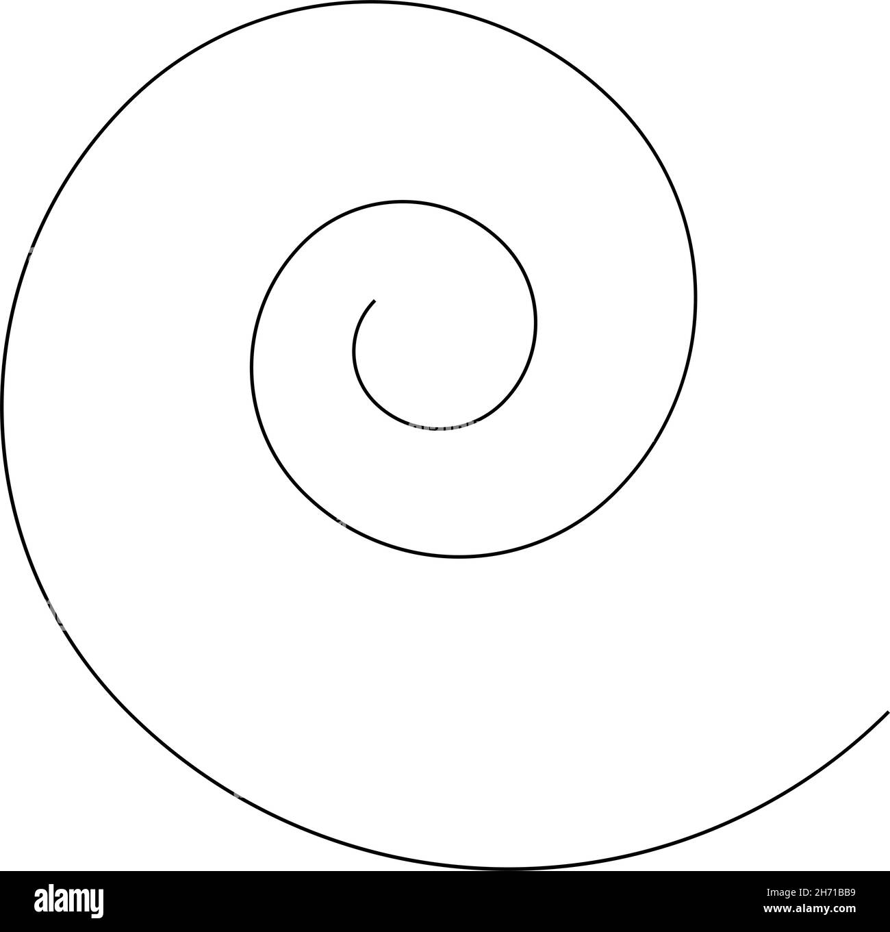 Spiral, swirl, twirl, volute design element with thin lines. Circular ...