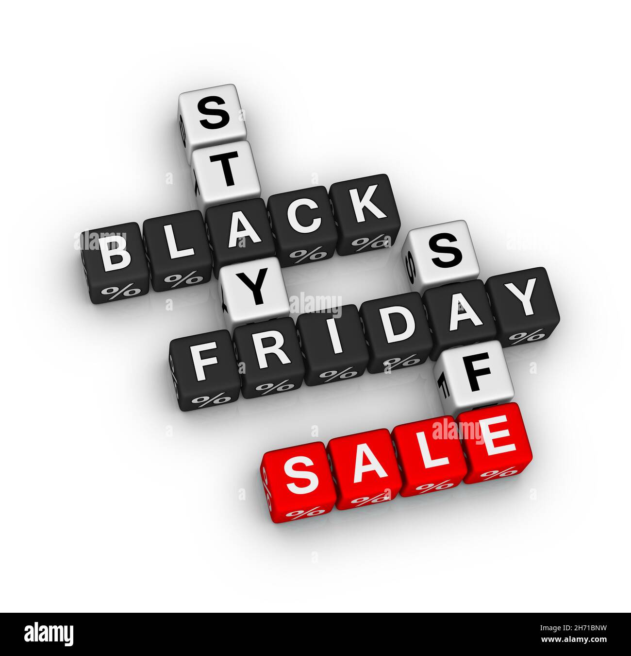 Black Friday Sale Stay Safe. 3D crossword puzzle Stock Photo - Alamy