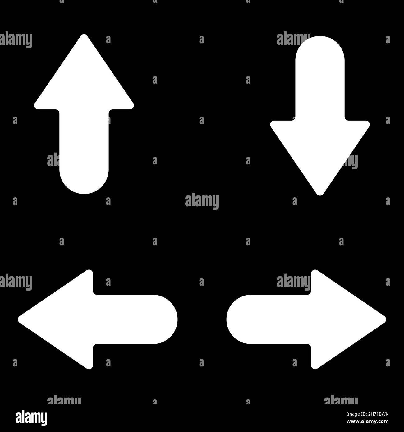 4-way arrows, pointers, cursors shapes - stock vector illustration ...
