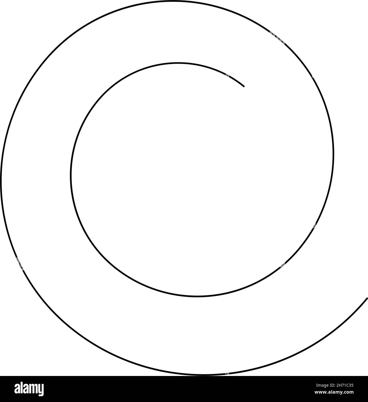 Spiral, swirl, twirl, volute design element with thin lines. Circular ...