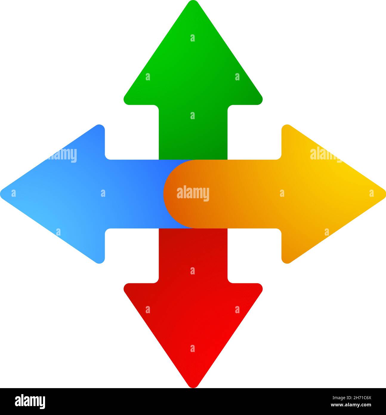 4-way arrows, pointers, cursors shapes - stock vector illustration ...