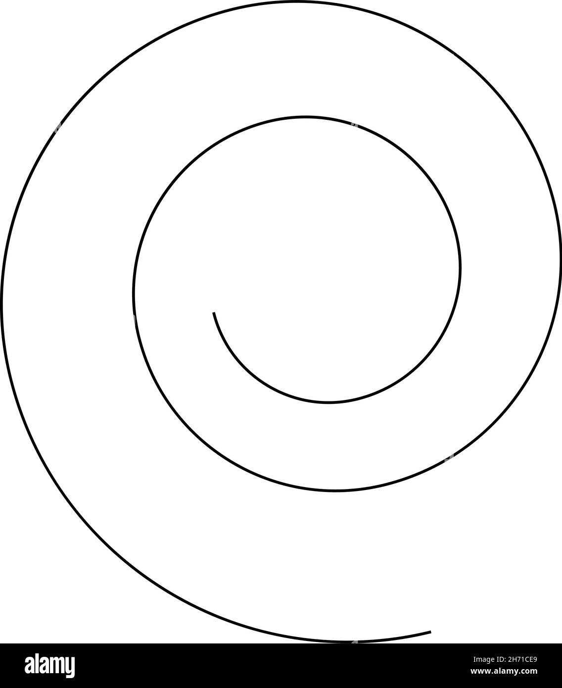 Spiral, swirl, twirl, volute design element with thin lines. Circular ...