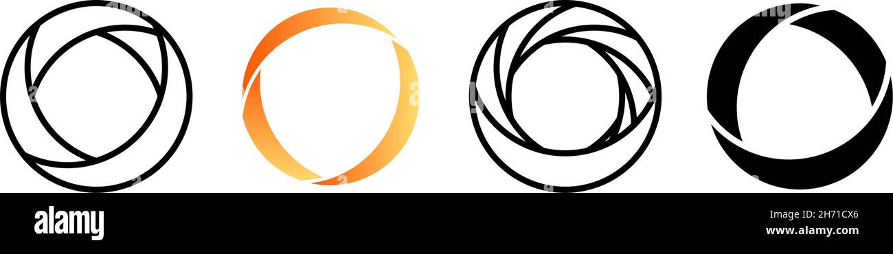 Circular abstract graphic. Segmented circle icon, design. Cyclical ...