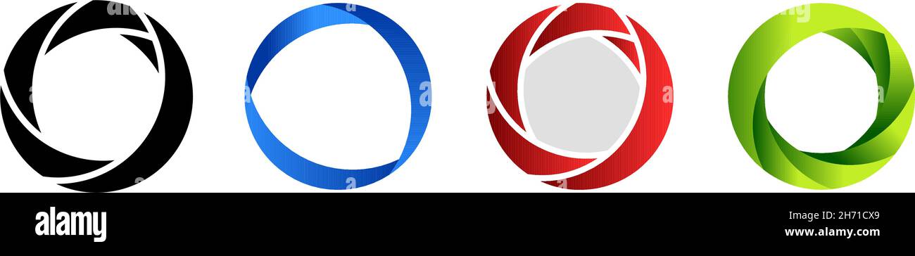 Circular abstract graphic. Segmented circle icon, design. Cyclical ...