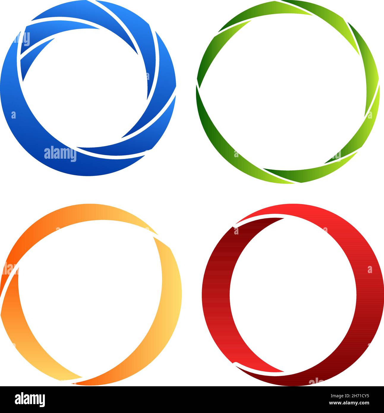 Circular abstract graphic. Segmented circle icon, design. Cyclical ...