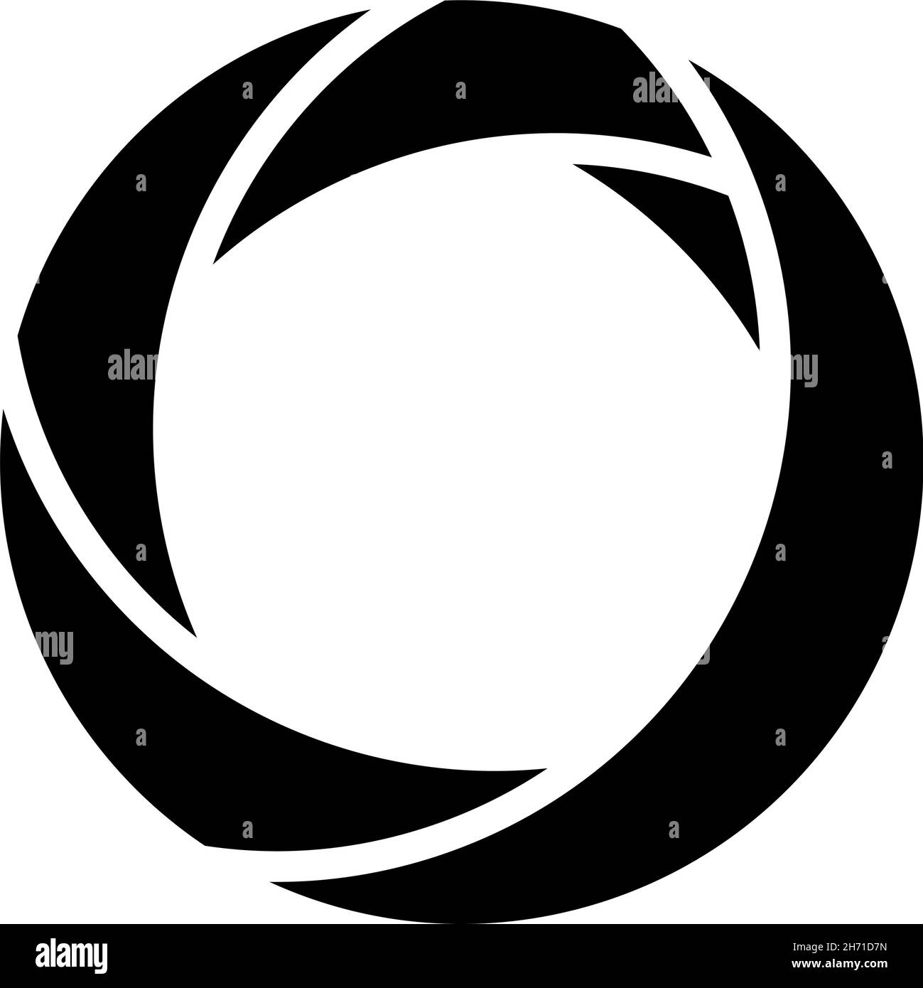 Circular abstract graphic. Segmented circle icon, design. Cyclical ...