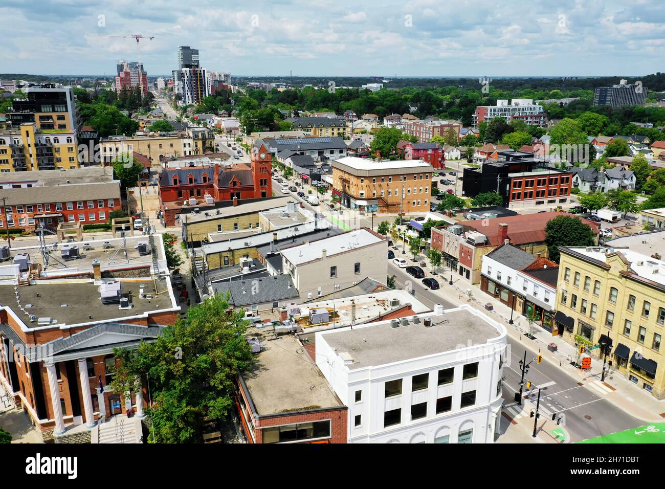 An aerial scene of Waterloo, Ontario, Canada city center Stock Photo ...