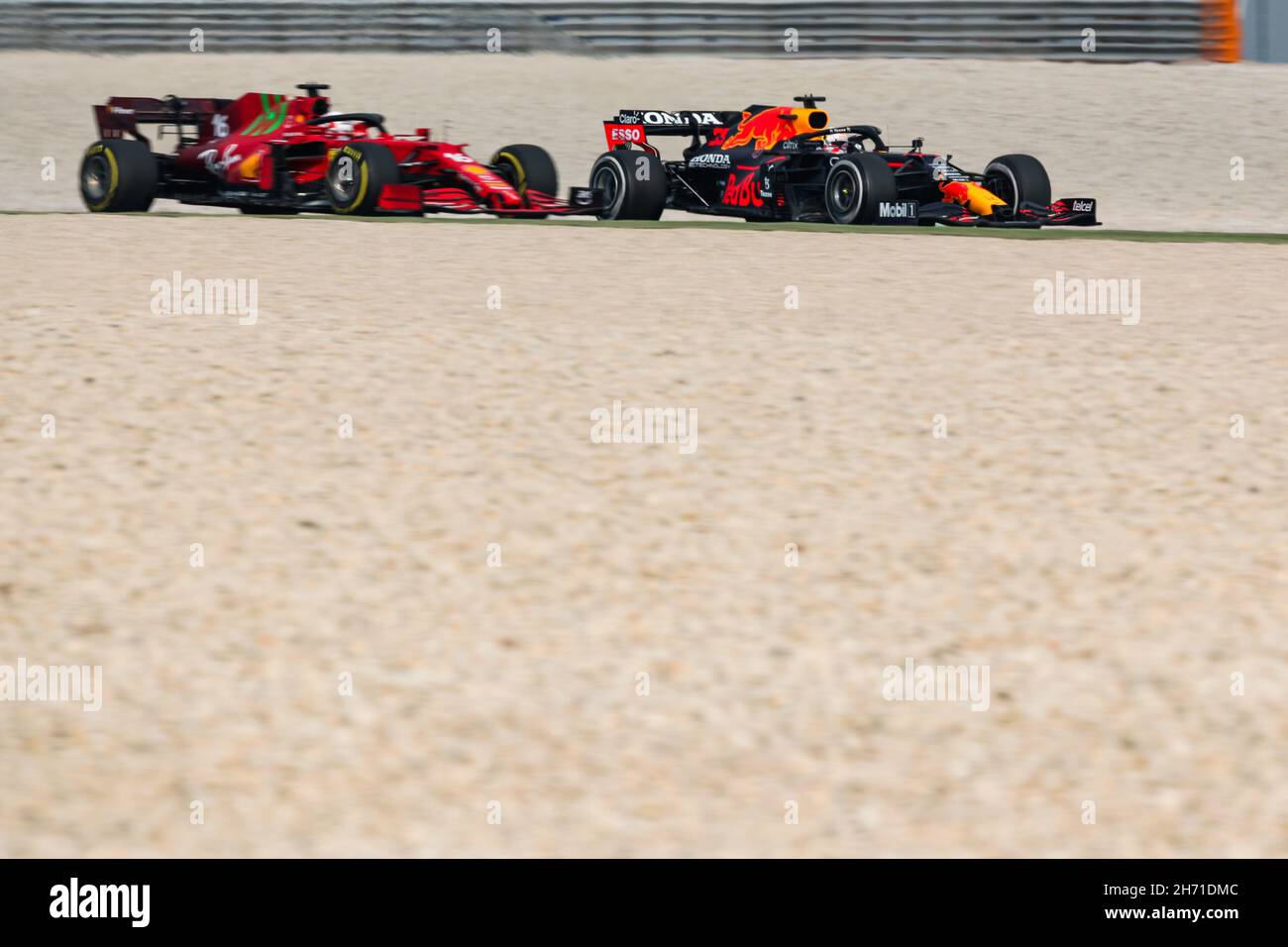 Doha, Qatar. 19th Nov, 2021. 33 VERSTAPPEN Max (nld), Red Bull Racing Honda RB16B, 16 LECLERC ...
