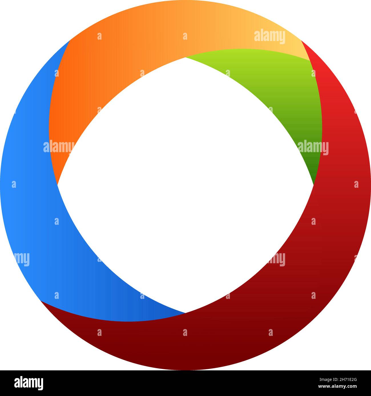 Circular abstract graphic. Segmented circle icon, design. Cyclical ...