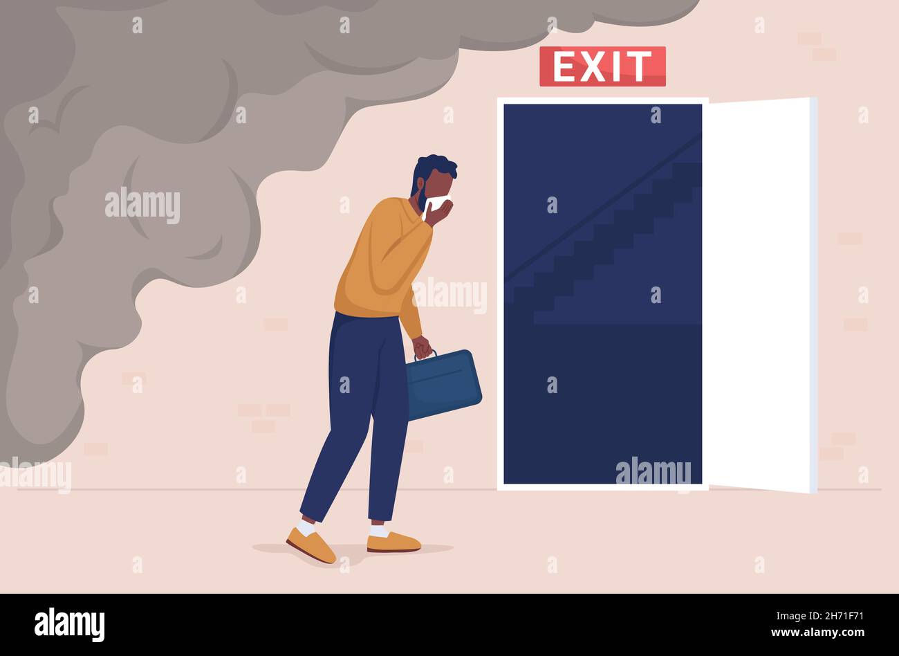 Emergency evacuate building Stock Vector Images - Alamy