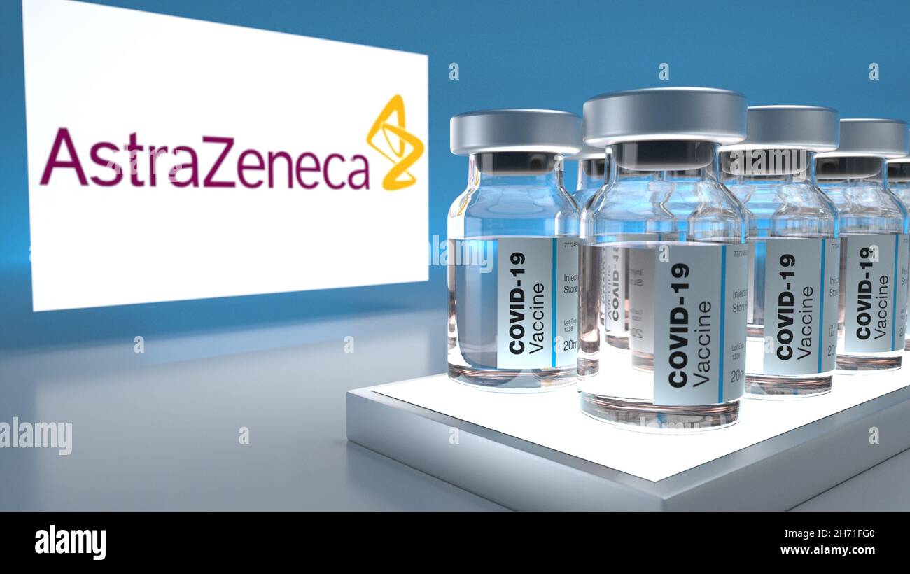 ATHENS, GREECE - Oct 23, 2021: A closeup of AstraZeneca covid 19 ...