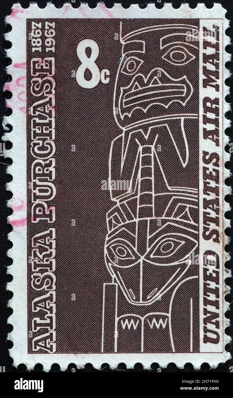 Centenary of Alaska purchase celebrated on american stamp Stock Photo ...