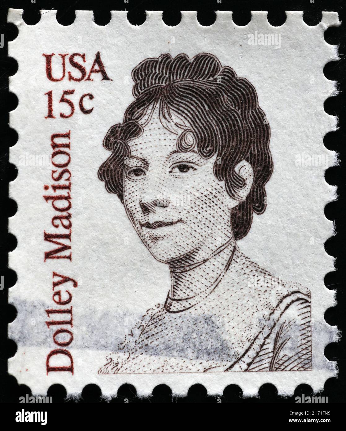 Dolley Madison on american postage stamp Stock Photo - Alamy