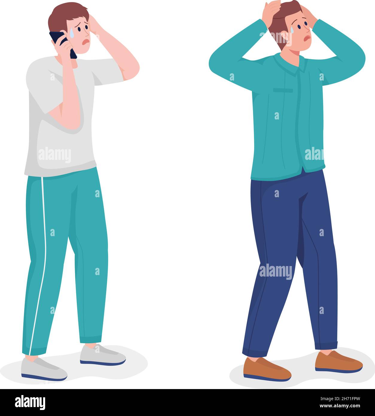 Cartoon panicking man hi-res stock photography and images - Alamy