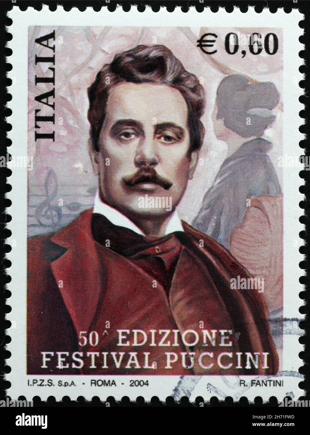 Famous italian composer Giacomo Puccini on postage stamp Stock Photo ...