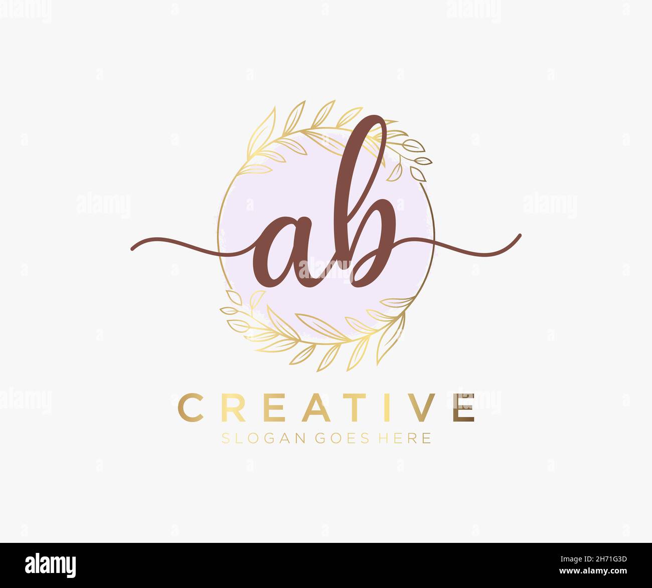 AB feminine logo. Usable for Nature, Salon, Spa, Cosmetic and Beauty ...
