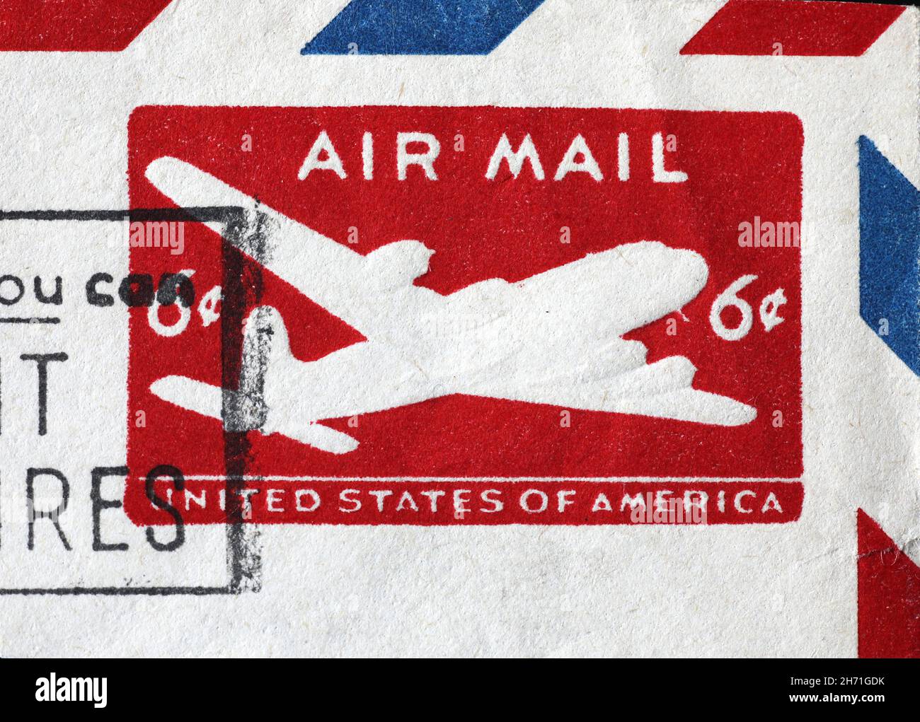 Nice vintage american air mail postage stamp Stock Photo - Alamy
