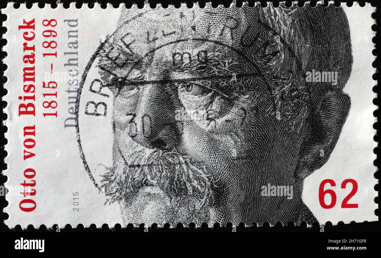 Otto von Bismarck postrait on german postage stamp Stock Photo - Alamy