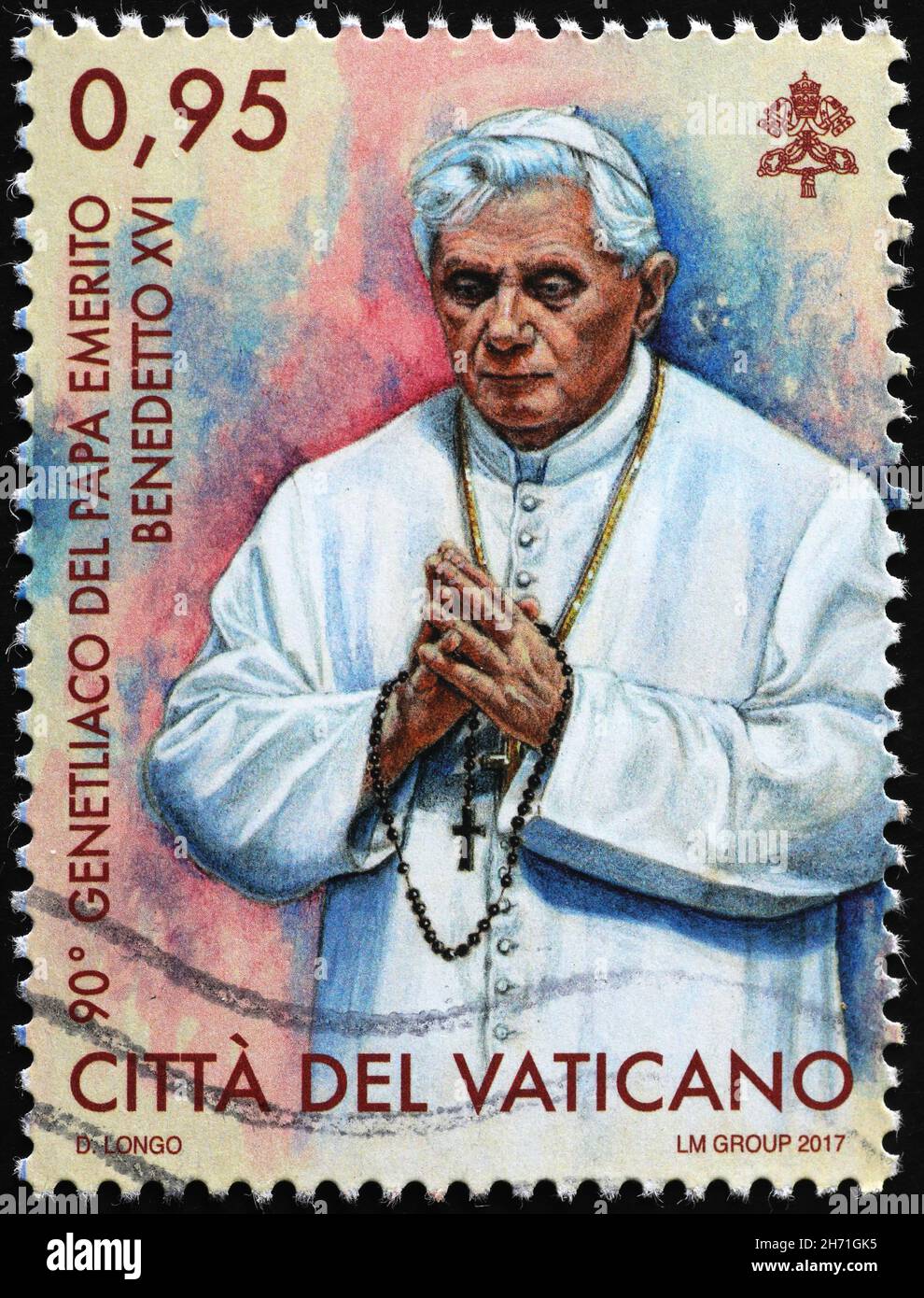 Pope Benedict XVI on Vatican postage stamp Stock Photo - Alamy