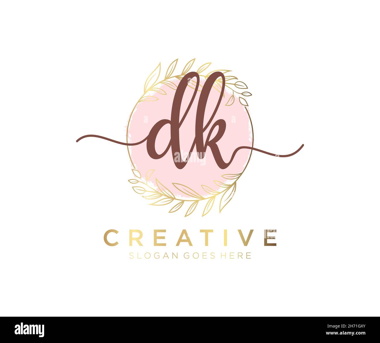 Dk minimal logo design Stock Vector Images - Alamy
