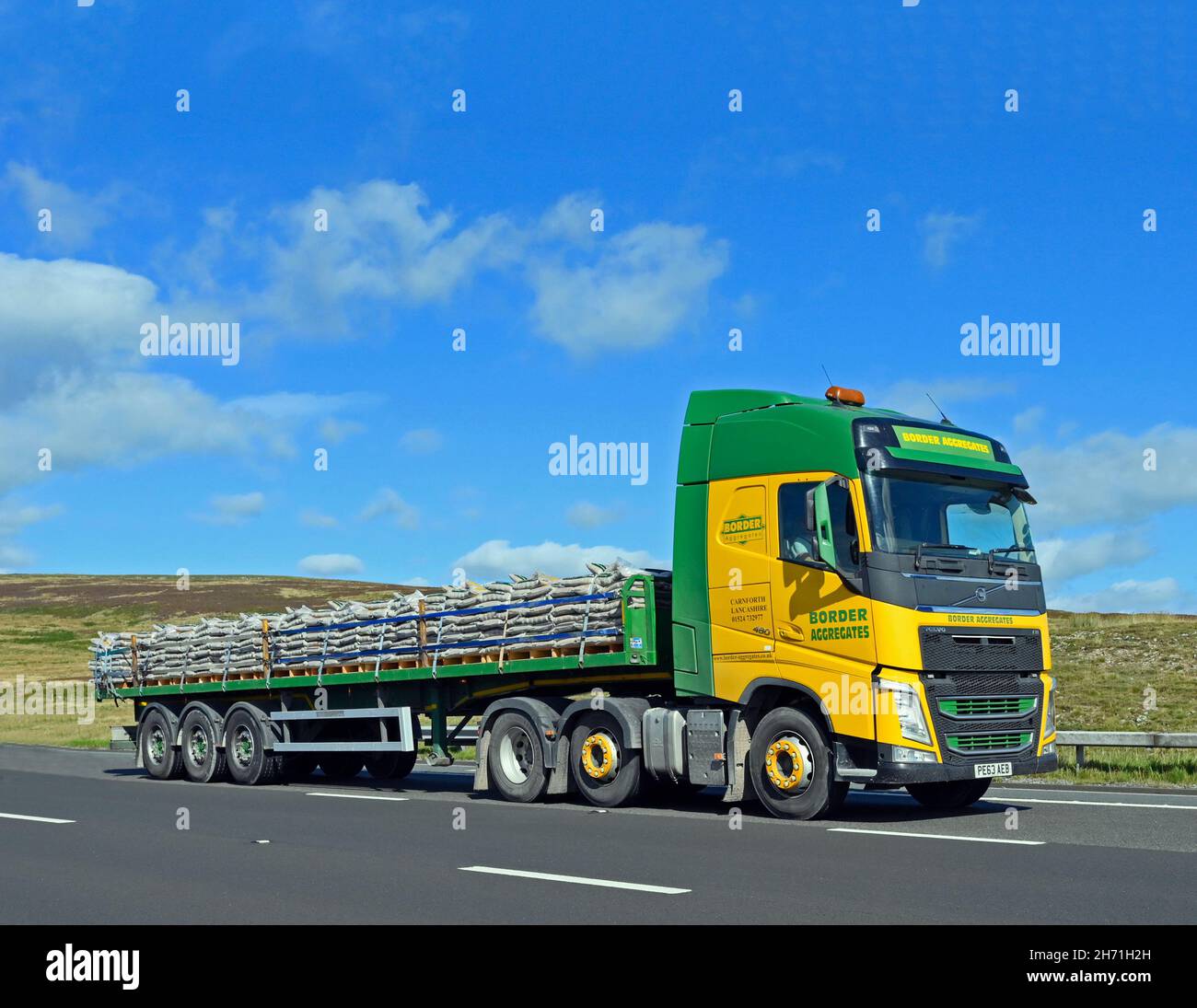 HGV. Border Aggregates. M6 Motorway, Southbound. Shap, Cumbria, England ...