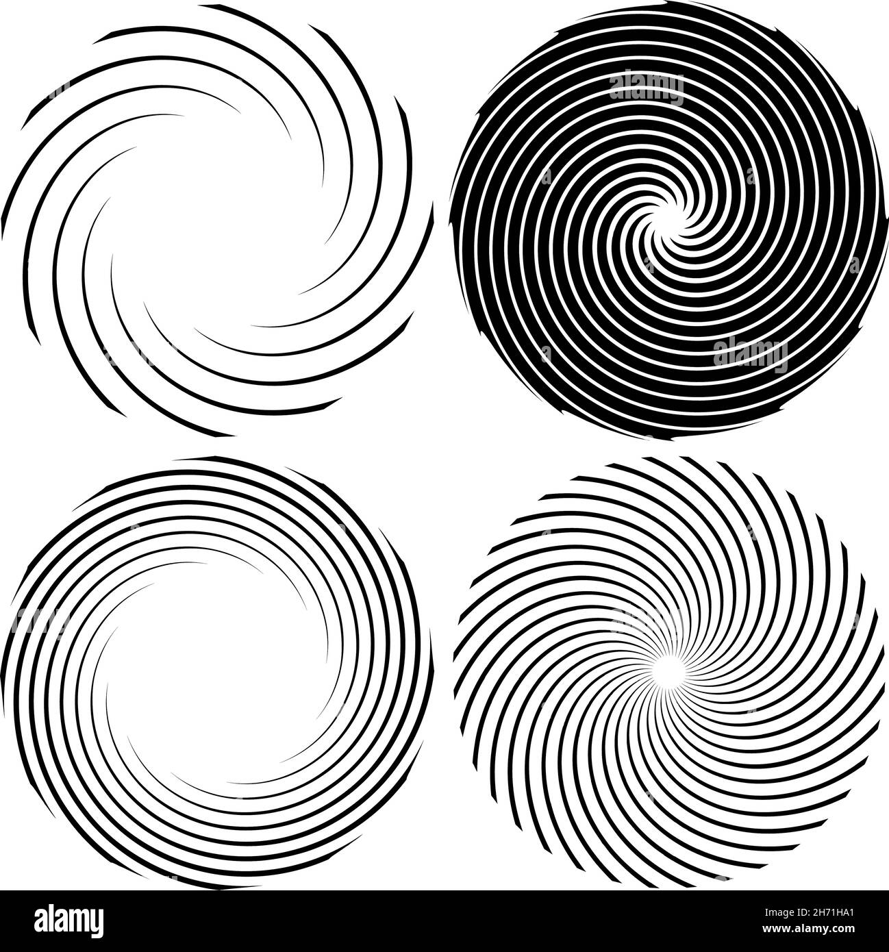 Spiral, swirl, twirl element. Cochlear, vortex, vertigo design shape ...