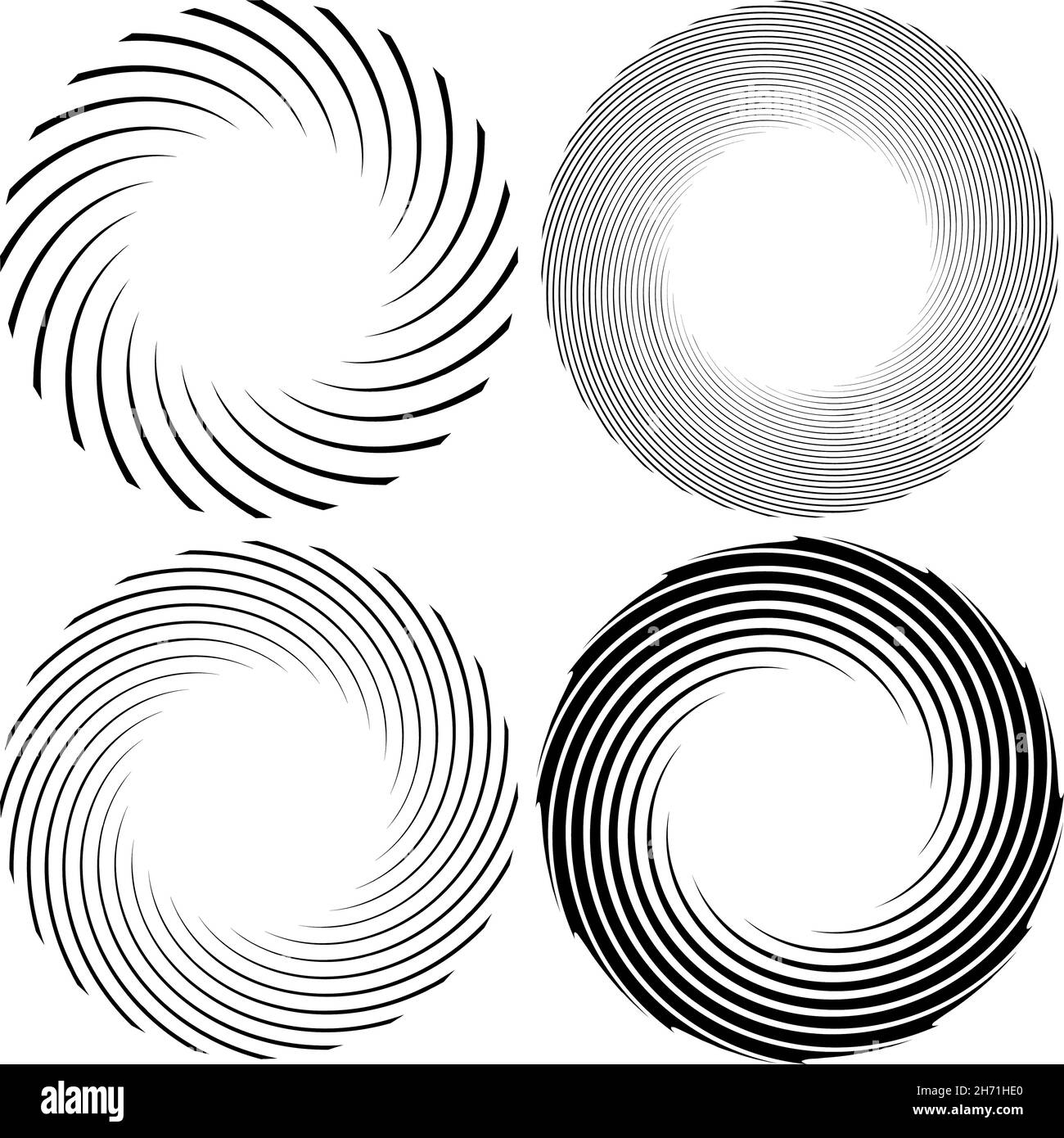 Spiral, swirl, twirl element. Cochlear, vortex, vertigo design shape ...