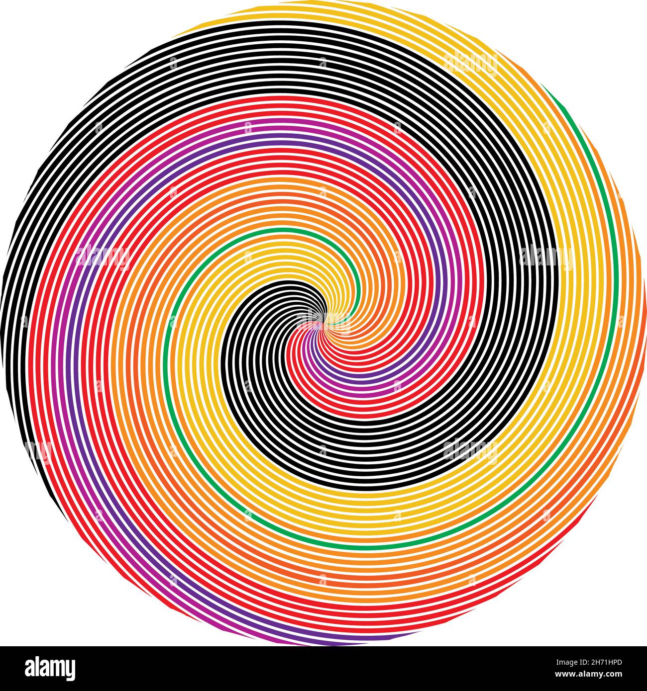 Spiral, swirl, twirl element. Cochlear, vortex, vertigo design shape ...