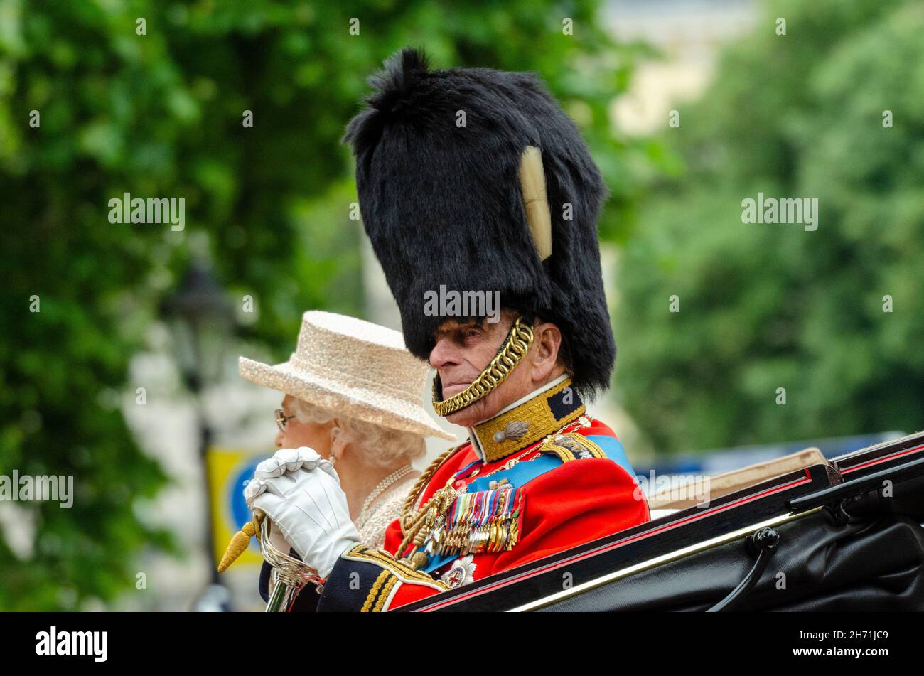 Prince Philip in The Mall, London, UK, for Trooping the Colour 2015 ...