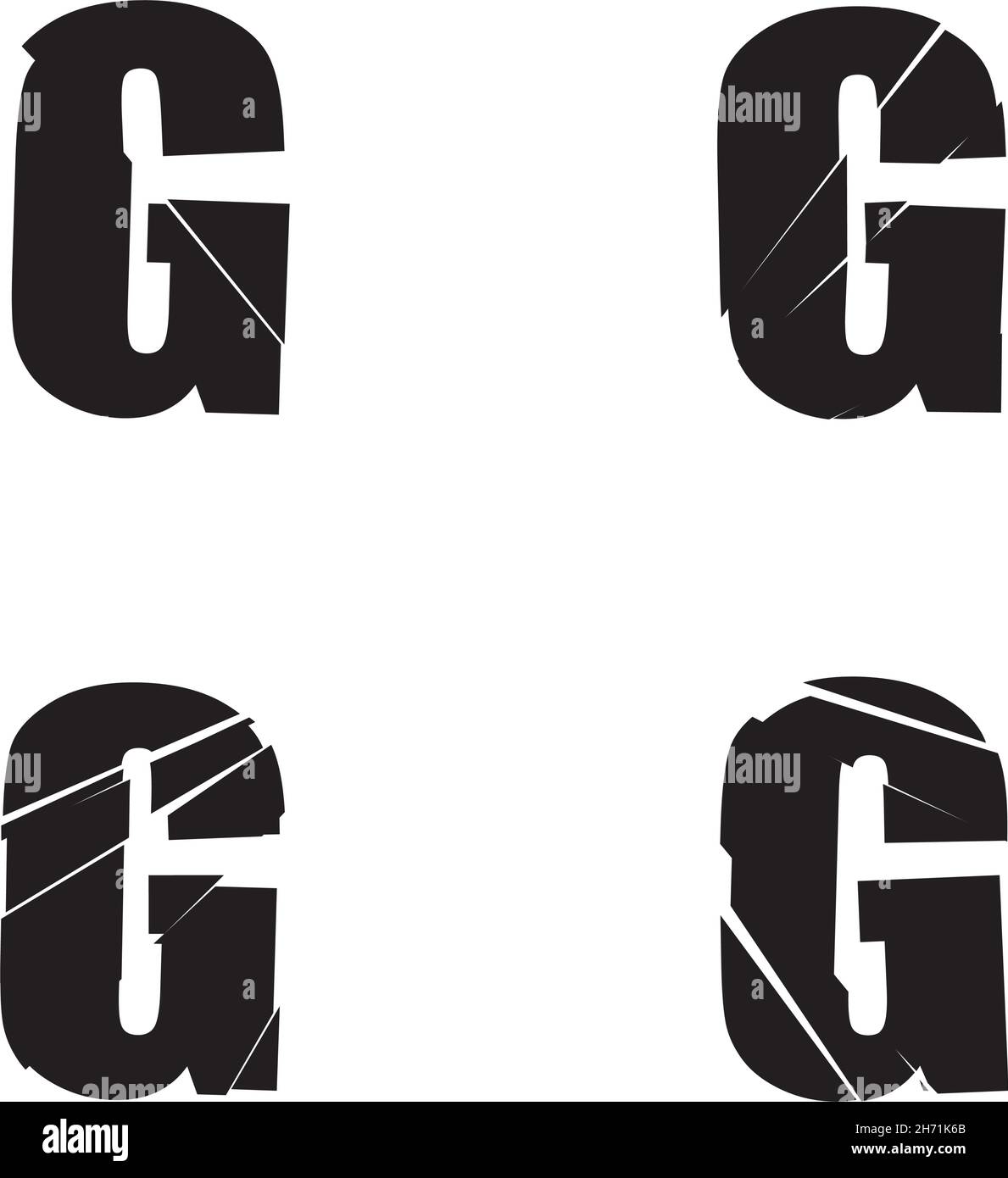 Textured letter G. Shattered, fractured, broken alphabet series - stock ...