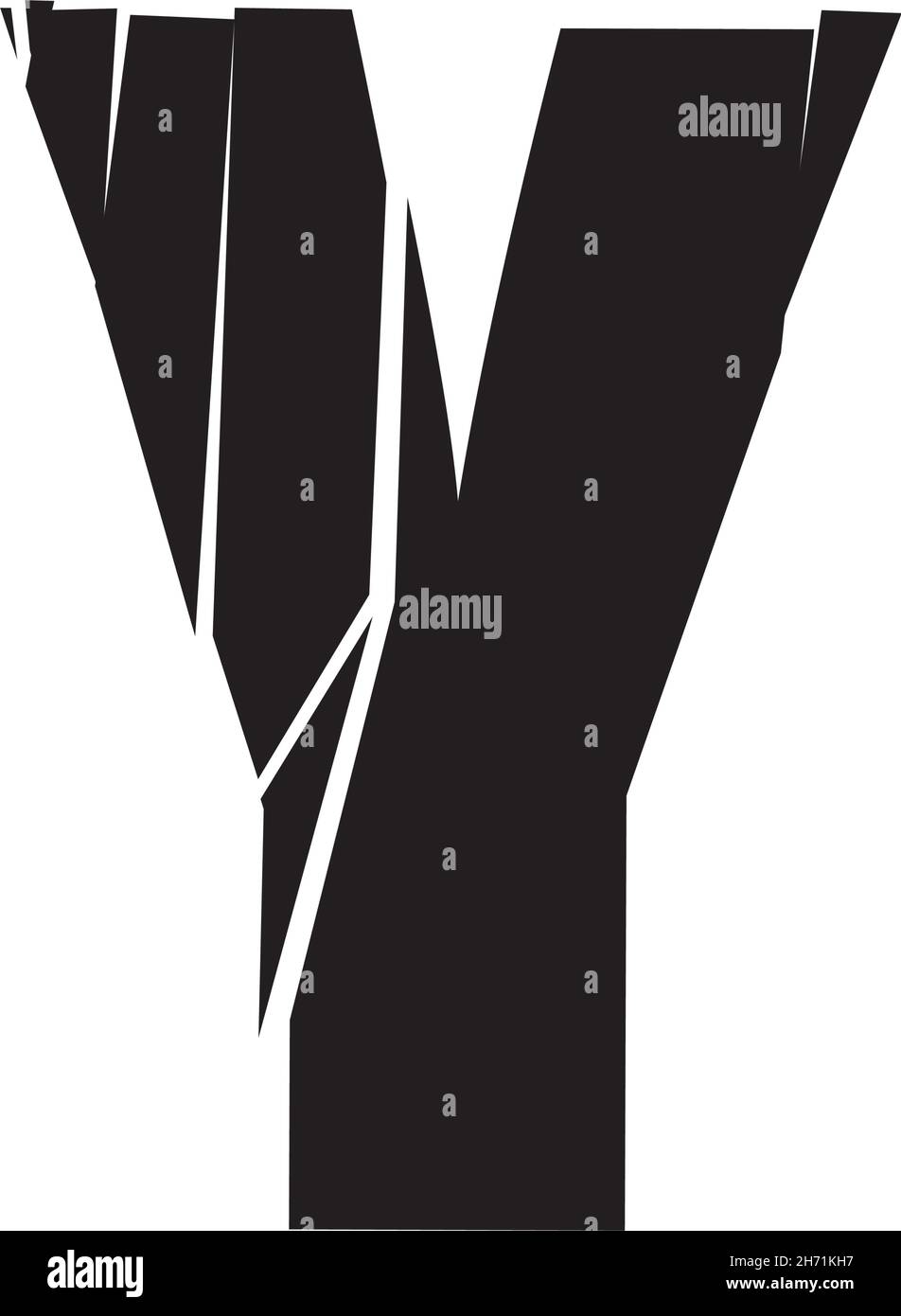 Textured letter Y. Shattered, fractured, broken alphabet series - stock ...