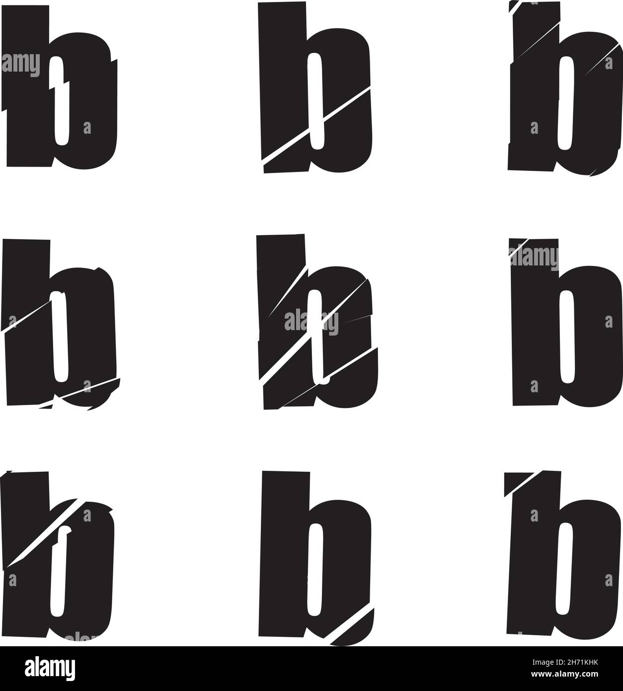 Textured letter B. Shattered, fractured, broken alphabet series - stock ...